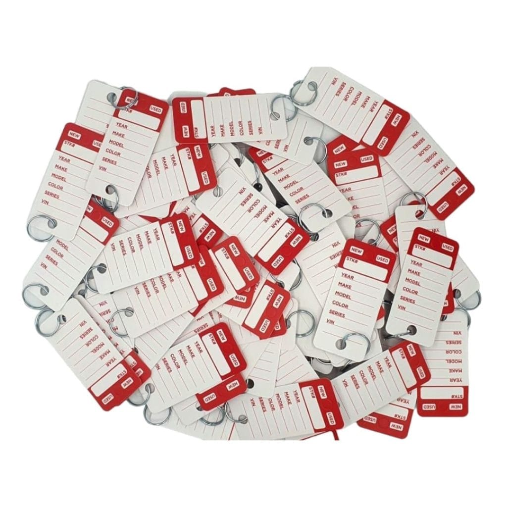 Car Dealer Key Tags Label - 100 Pieces Pack - KEYTECH TOOLS